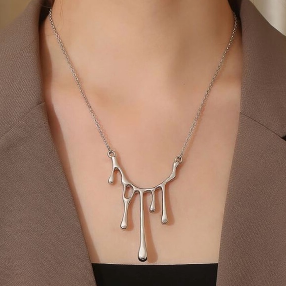 Jewelry | Melting Metal Dripping Droplet Blood Liquid Water Goth Edgy ...
